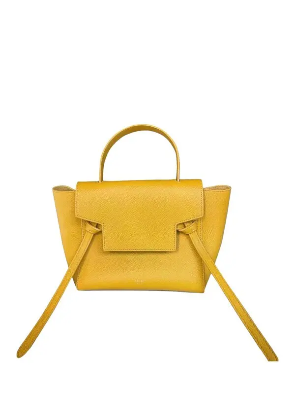 Celine Leather Top Handle Handbag - Yellow