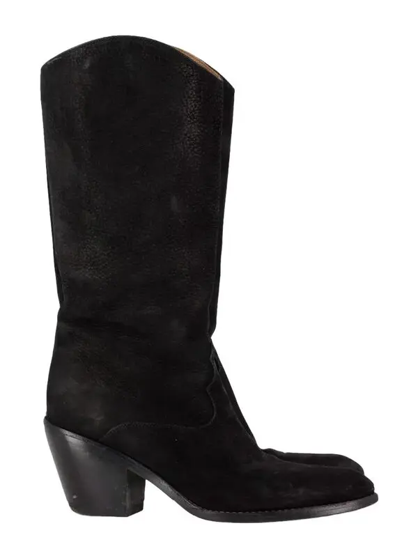 Chloé Western Leather Cowboy Boots - Black