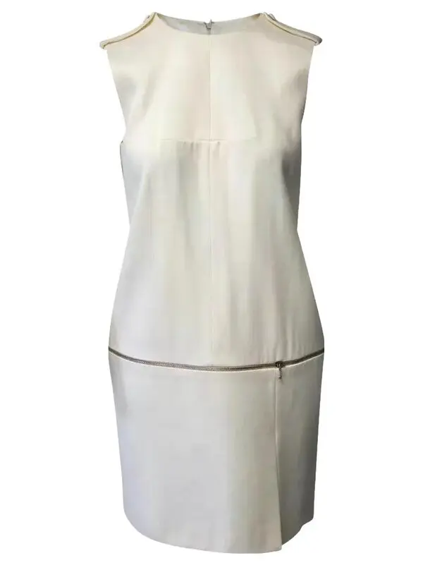 Alexander McQueen Sleeveless Dress With Zipper Detail - White
