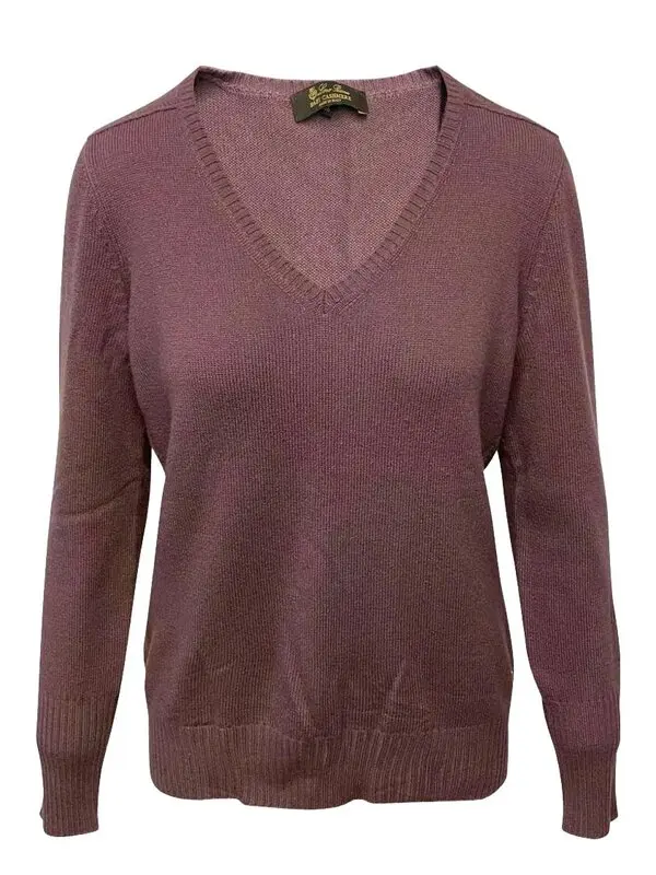 Loro Piana V-neck Long-sleeve Sweater - Purple