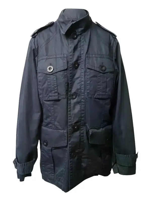 Burberry Single-breasted Epaulets Jacket - Blue