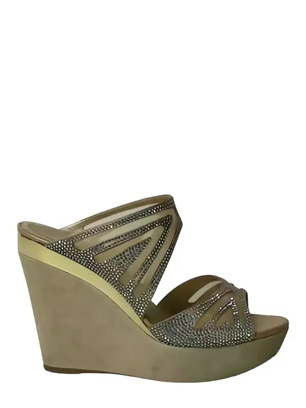 Rene Caovilla Crystal-embellished Wedge Sandals - Neutrals