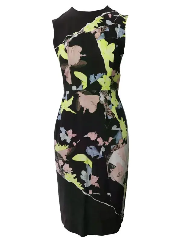 Erdem Printed Sheath Midi Dress - Black