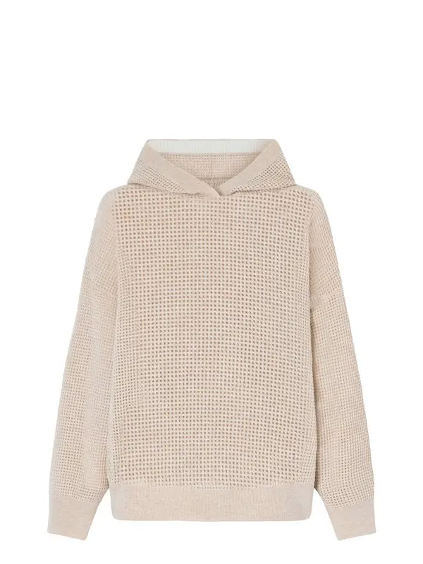 Brunello Cucinelli Waffle-knit Cashmere Hoodie - Neutrals