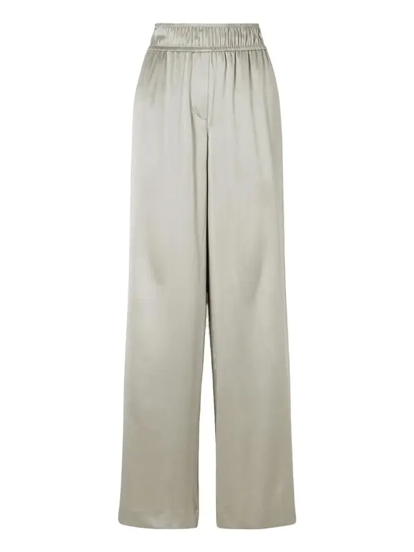 Brunello Cucinelli Silk-blend Satin Wide-leg Pants - Rose Gold
