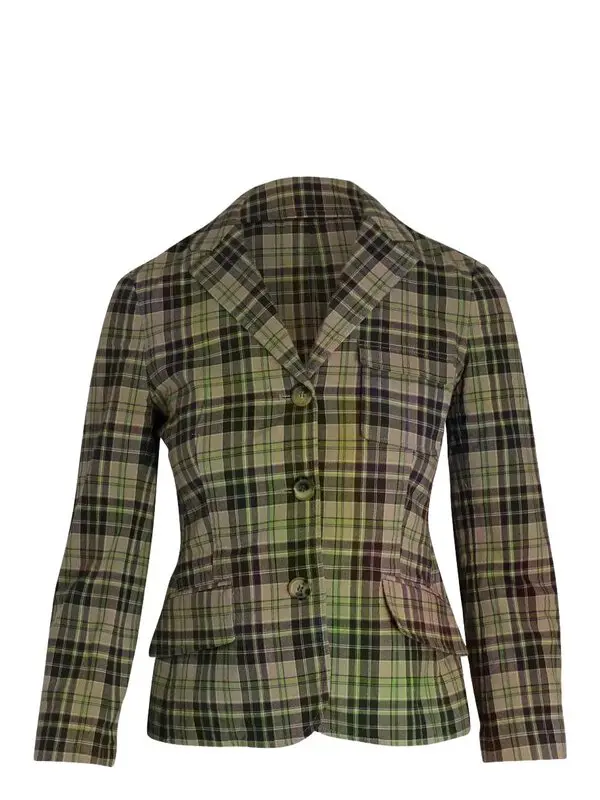 Theory Tartan Print Blazer - Neutrals