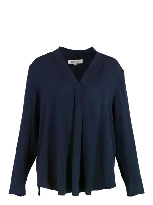 Diane Von Furstenberg Sanorah Pleated Blouse - Blue