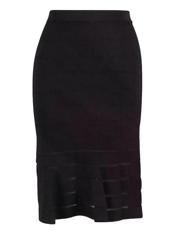 Sandro Flared-hem Knitted Skirt - Black