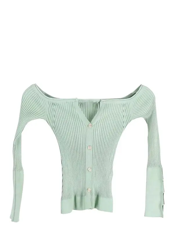 Jacquemus Tordu Ribbed Cardigan - Green