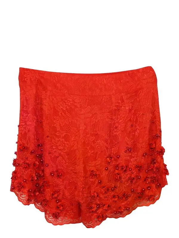 Jenny Packham Floral-lace Shorts - Red