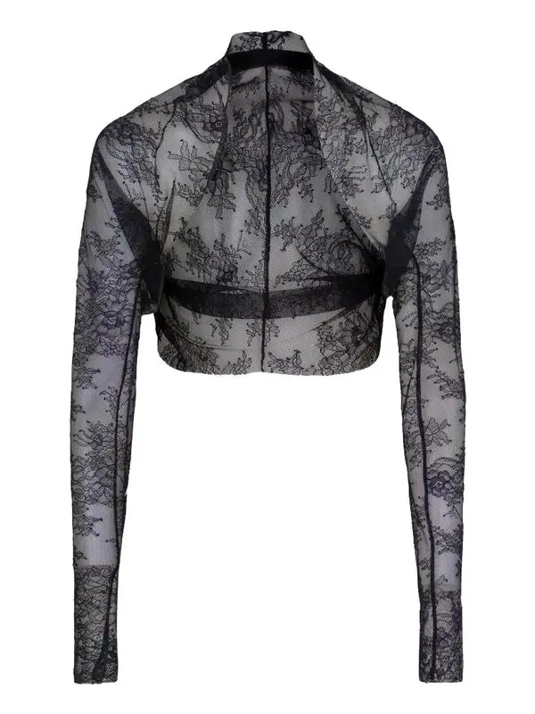 Alberta Ferretti Lace Long-sleeve Top - Black