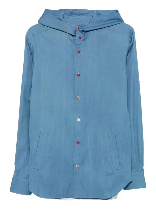 Kiton Mariano Hooded Shirt - Blue