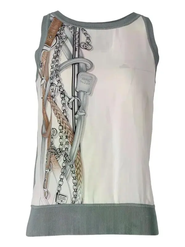 Gucci Sleeveless Printed Blouse - Neutrals