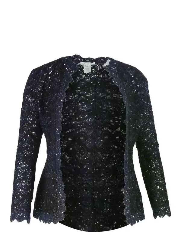 Oscar De La Renta Embroidered Sequin Jacket - Blue
