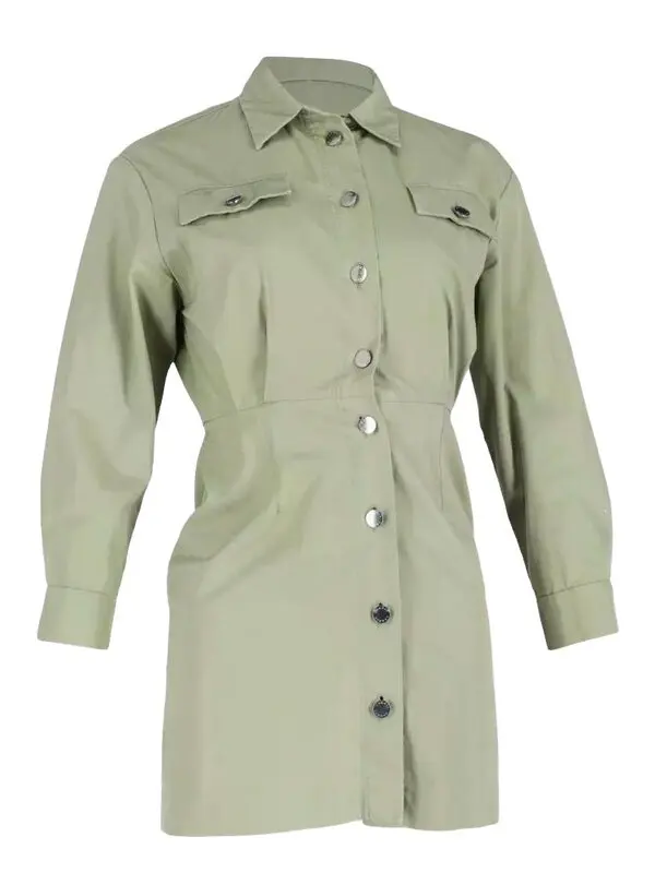 Sandro Liana Buttoned Shirt Dress - Green