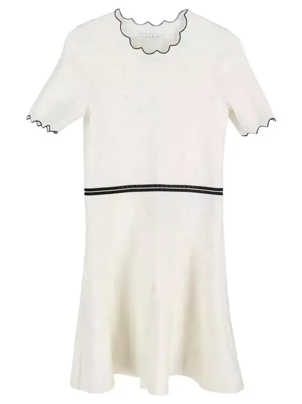 Sandro Knit Short-sleeve Midi Dress - Neutrals