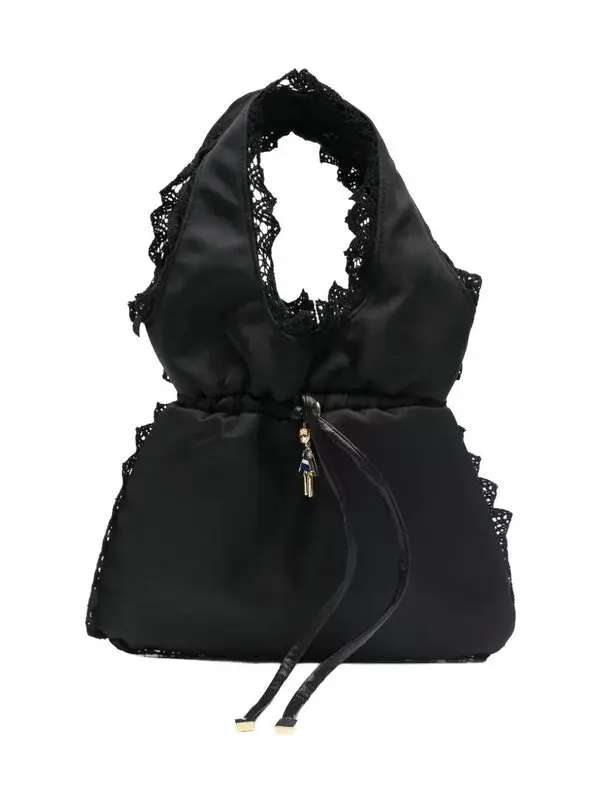 Vivetta Lace-trim Tote Bag - Black