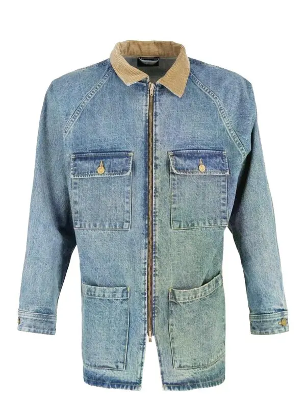 Fear Of God Long Denim Jacket - Blue