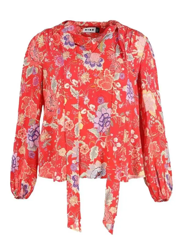 Rixo Floral-print Blouse - Red