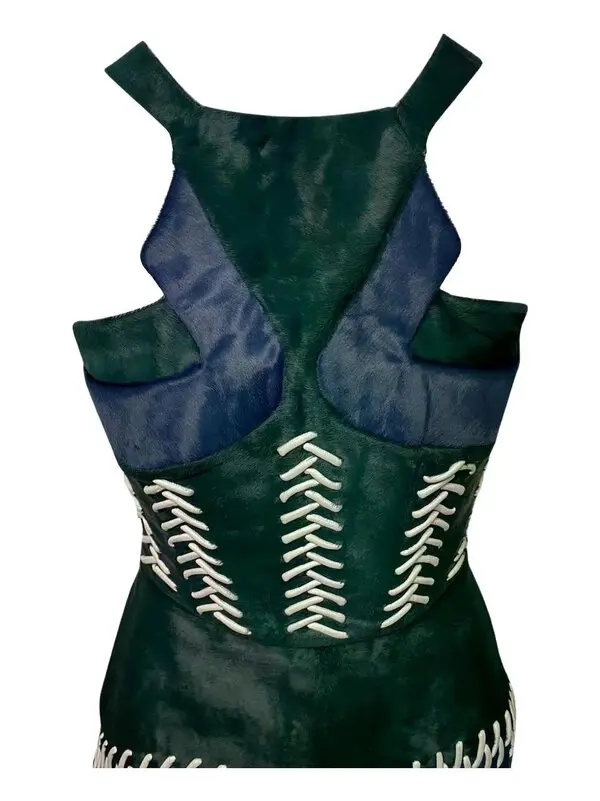 PETER PILOTTO Colour-block Leather Top - Green