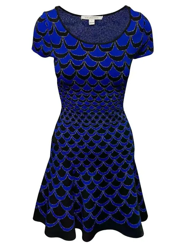 Diane Von Furstenberg Alina Printed Mini Dress - Blue