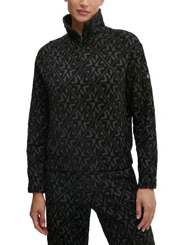 NEWLAND Pattern Zip Sweater - Black