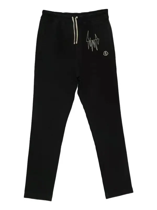 MONCLER + RICK OWENS Embroidered Skinny Track Pants - Black