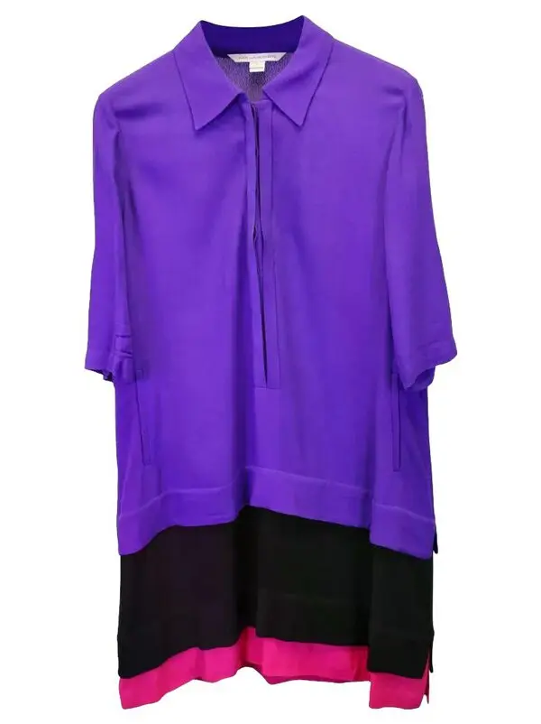 Diane Von Furstenberg Layered Colour-block Shirt Dress - Purple