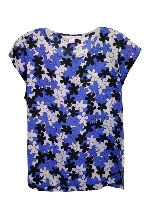 Diane Von Furstenberg Embellished Floral Blouse - Blue