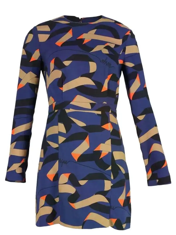MSGM Graphic-pattern Mini Dress - Blue