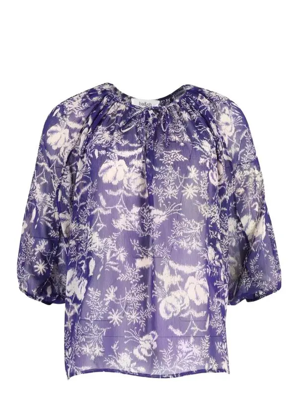 Ba&sh Floral-print Tie Blouse - Purple