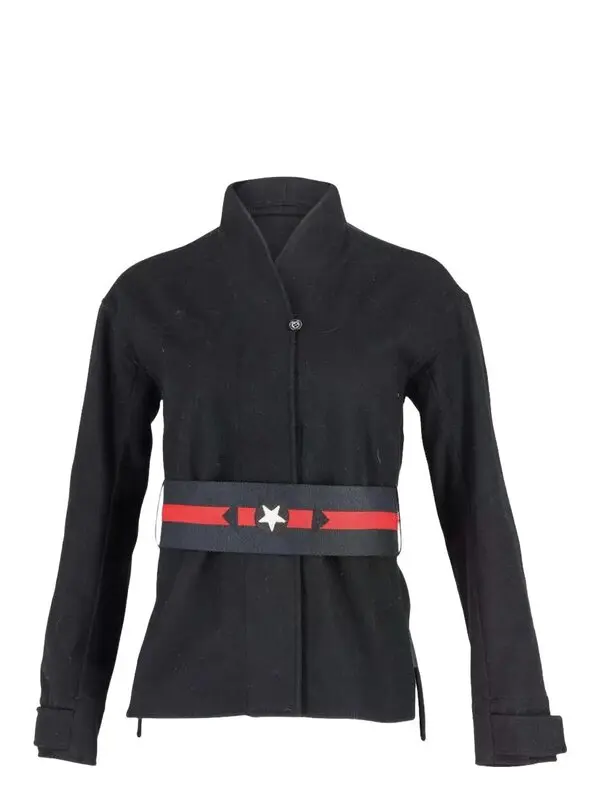 Prada Belted Long-sleeve Jacket - Black