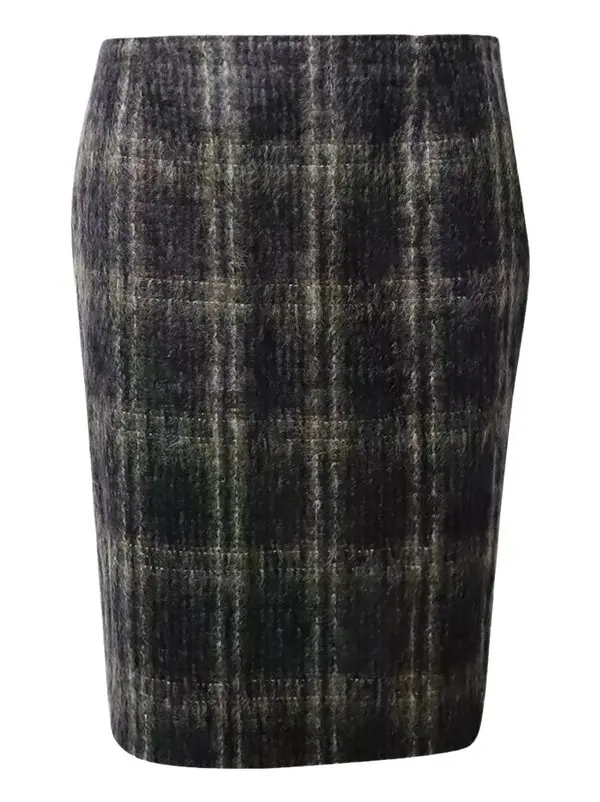 Max Mara Plaid Knee-length Skirt - Grey