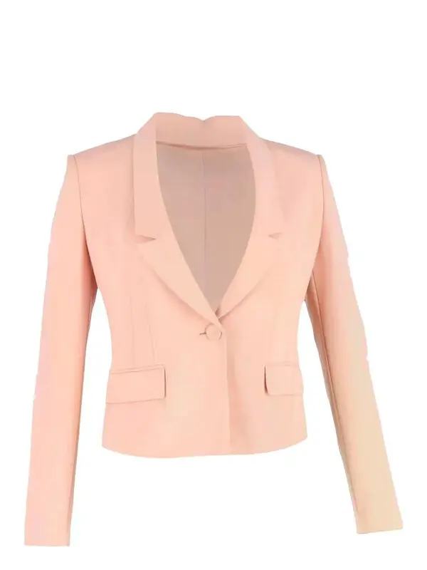 BOSS Cropped Notched Lapel Blazer - Pink