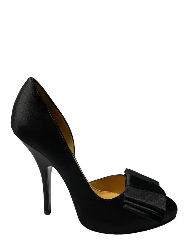 LANVIN Bow Satin Pumps - Black