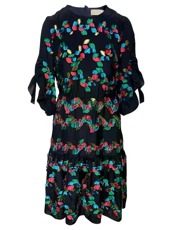 PETER PILOTTO Embroidered Midi Dress - Black
