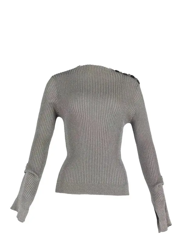 Roland Mouret Ribbed-knit Long-sleeve Top - Grey
