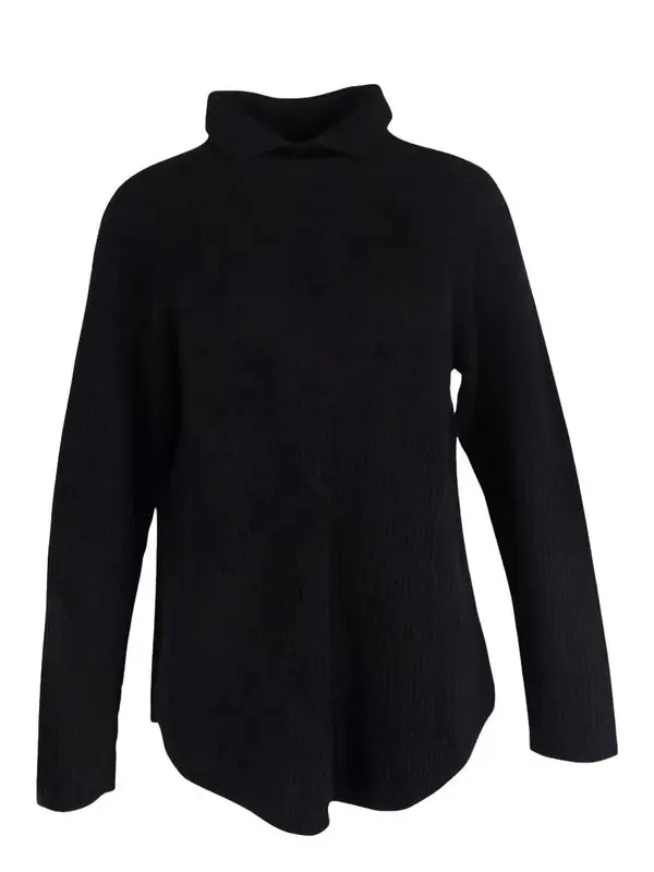 Theory High-collar Ribbed Sweater - Black