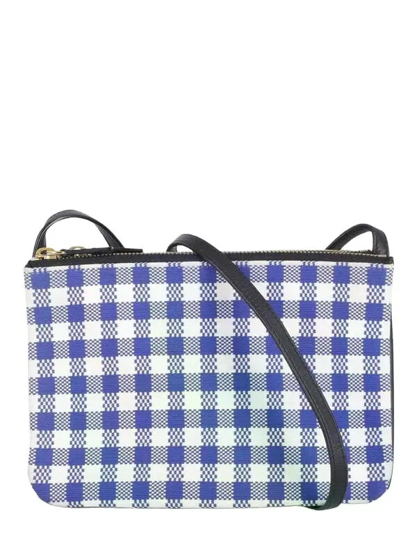 Celine Trio Gingham Cross Body Bag - Blue