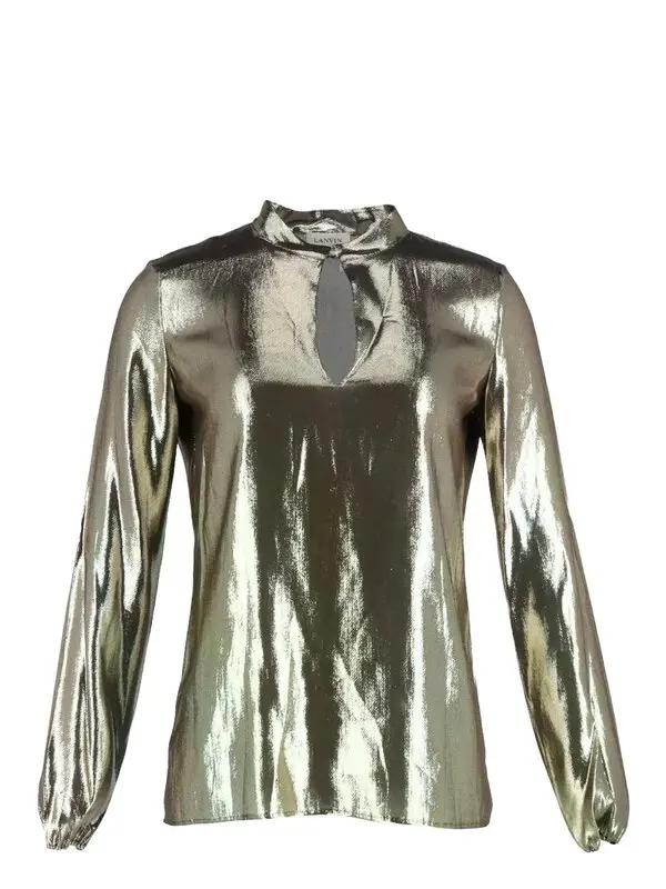 LANVIN Metallic Long-sleeve Blouse - Gold