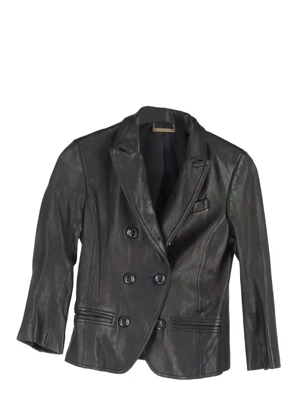 Diane Von Furstenberg Double-breasted Leather Jacket - Black