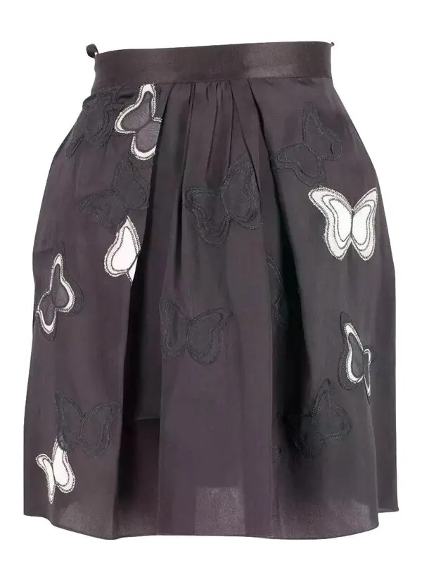 Dolce & Gabbana Butterfly-appliqué Pleated Mini Skirt - Grey