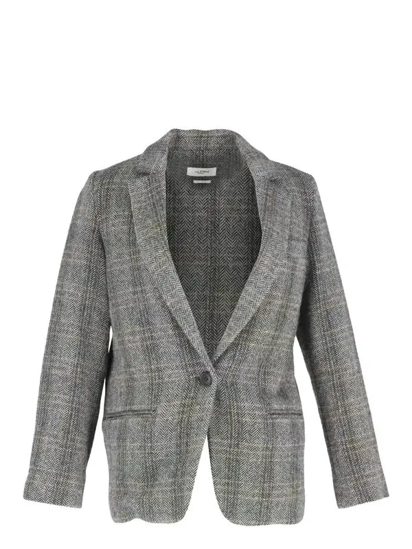 ISABEL MARANT VINTAGE Herringbone Wool Blazer - Grey