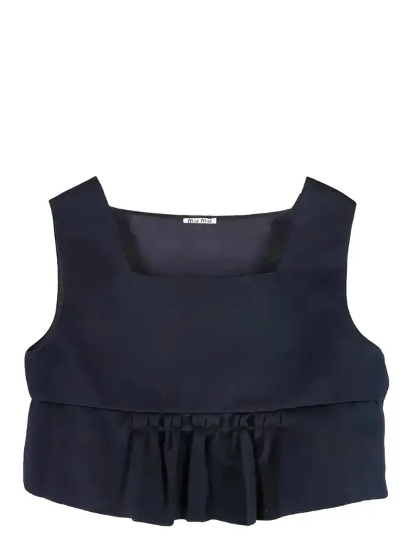Miu Miu Ruffle-detail Cropped Top - Blue