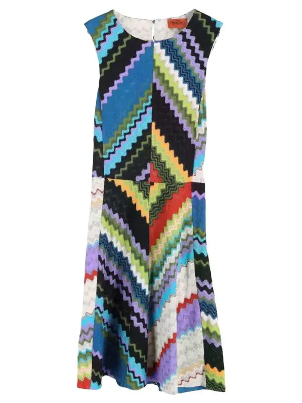 Missoni Graphic-pattern Sleeveless Midi Dress - Blue