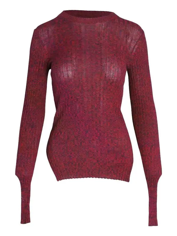 Celine Ribbed Cotton Sweater - Red