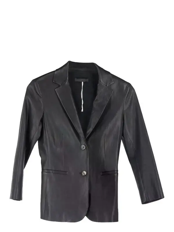 THE ROW Single-breasted Leather Jacket - Black