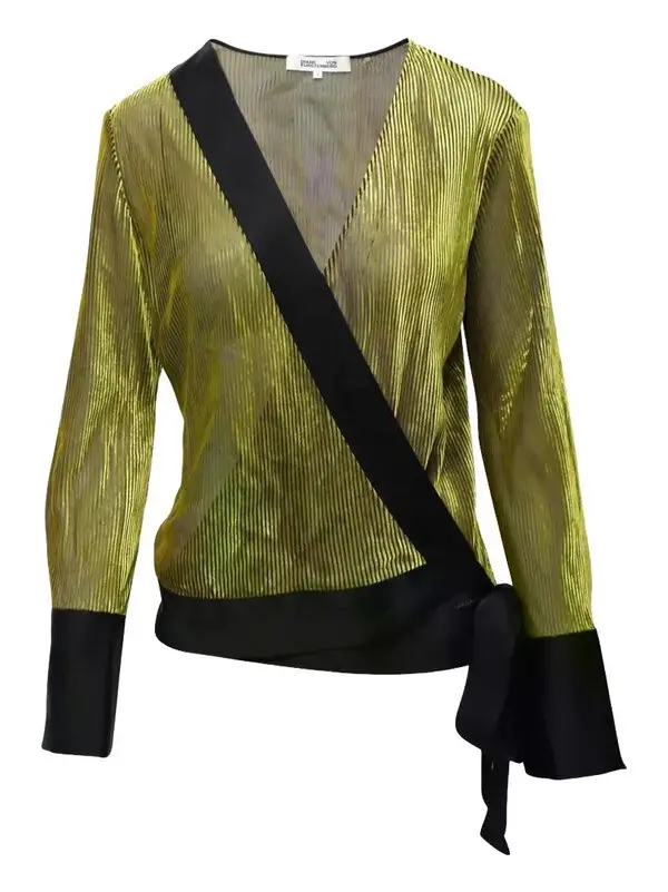 Diane Von Furstenberg Wrap Dolman-sleeve Top - Yellow