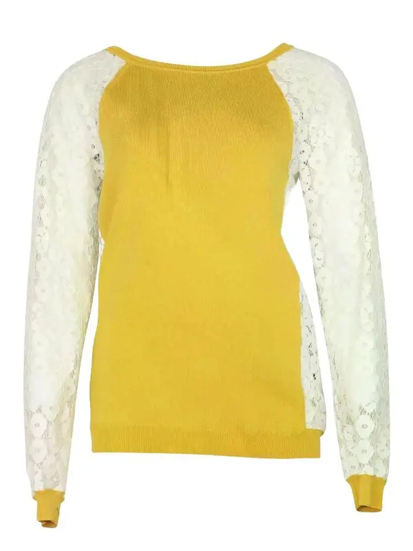 Moschino Lace-sleeve Sweater - Yellow