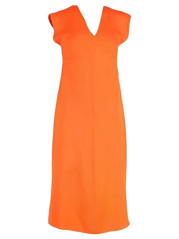 JOSEPH A-line V-neck Dress - Orange